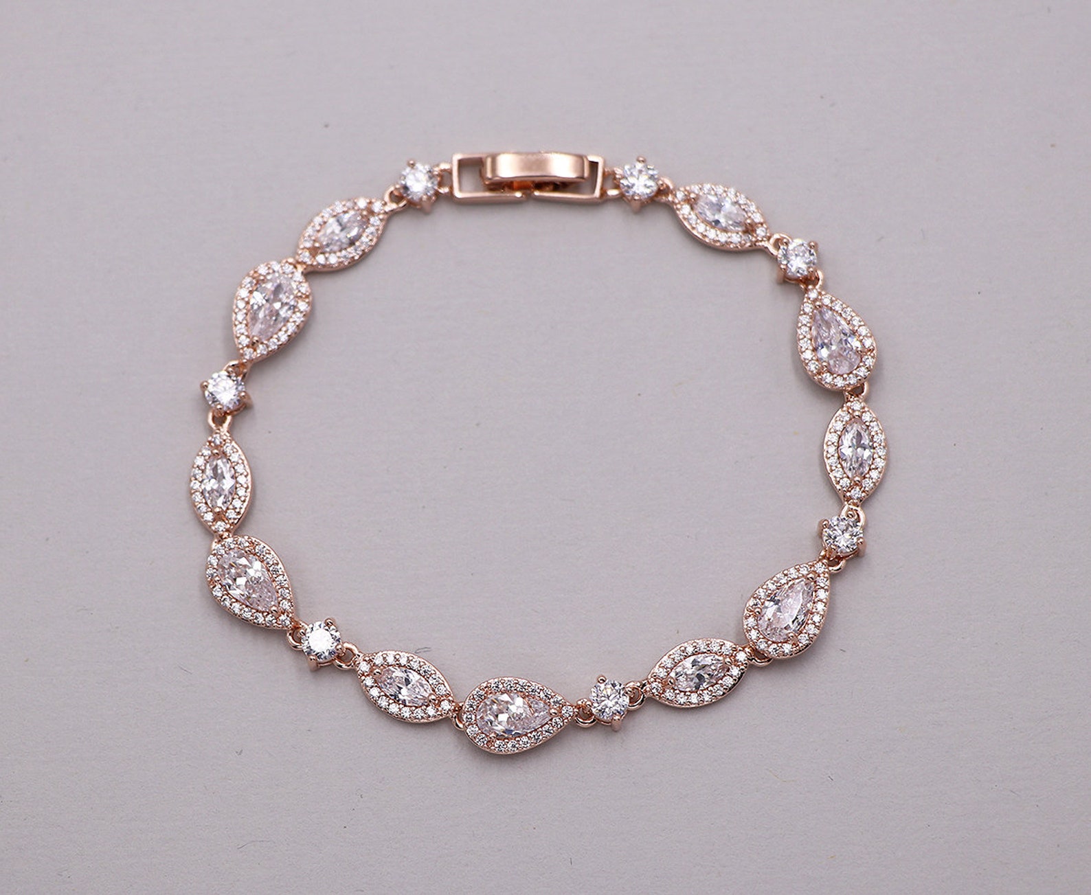 Long Rose Gold Jewelry Set Wedding Jewelry Set Cubic - Etsy