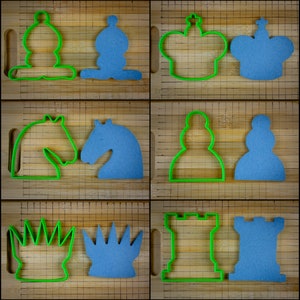 Chess Pieces 01 Set 6 Pieces Set Bundle King Queen Rook Bishop Knight ...