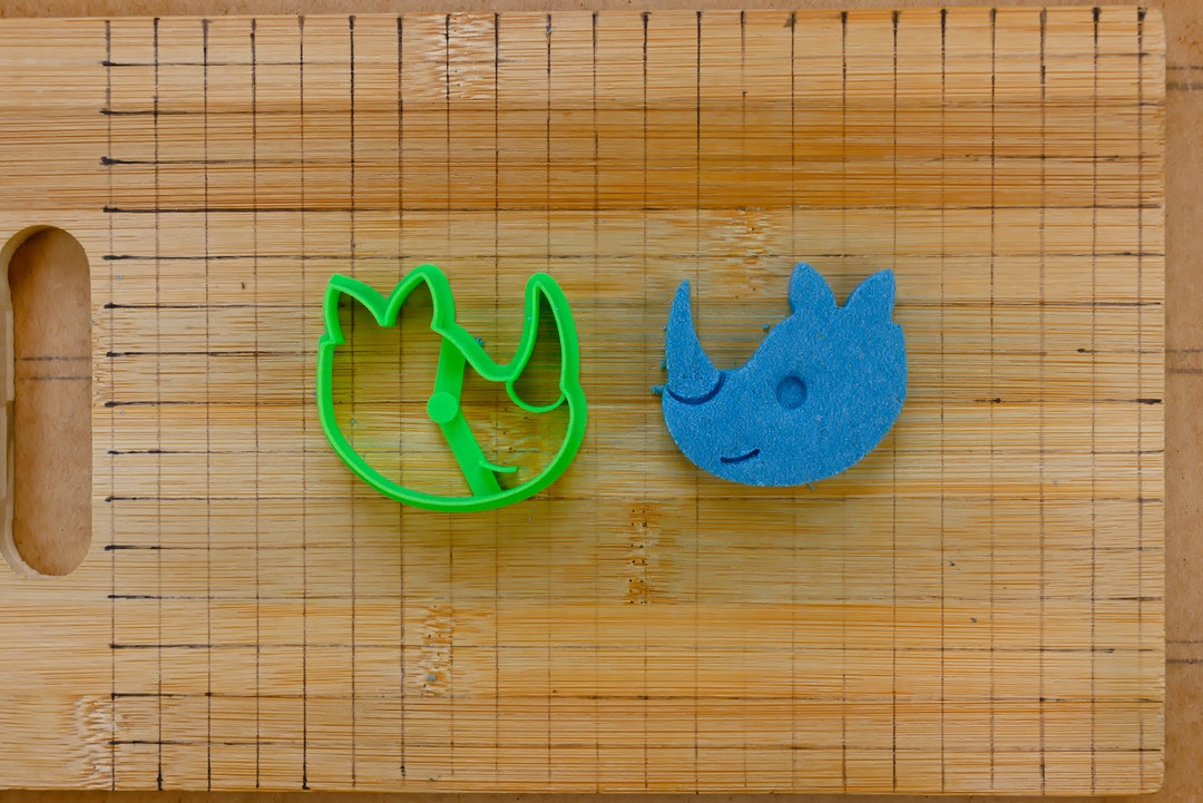 Happy Rhino Cookie Cutter - Smiling Rhinoceros in Lake - Zoo - Multi ...