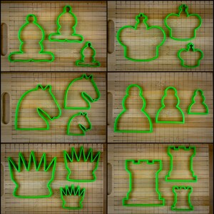 Chess Pieces 01 Set 6 Pieces Set Bundle King Queen Rook Bishop Knight ...