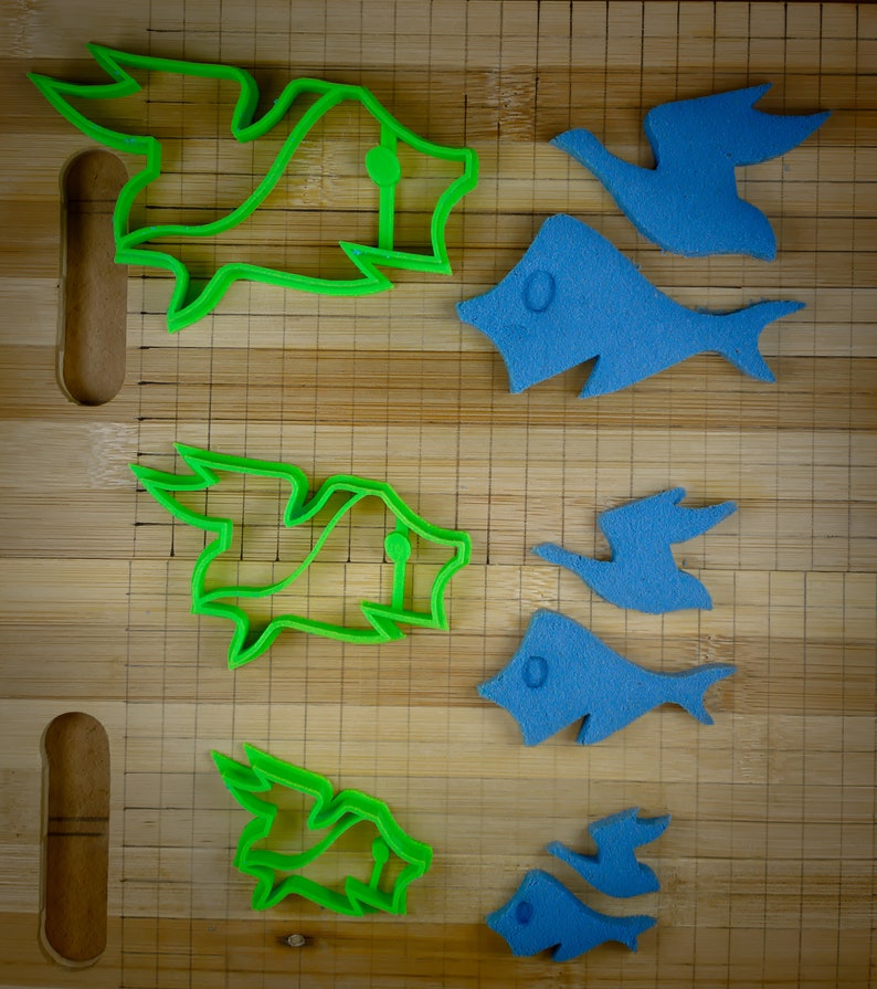 Bird Fish Pattern Duality and Symmetry Goose Fish Cookie | Etsy