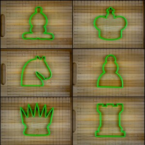 Chess Pieces 01 Set 6 Pieces Set Bundle King Queen Rook Bishop Knight ...