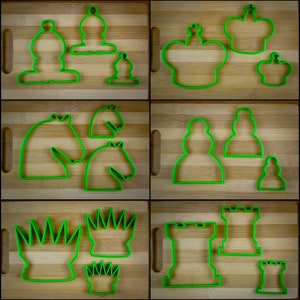 Chess Pieces 01 Set 6 Pieces Set Bundle King Queen Rook Bishop Knight ...