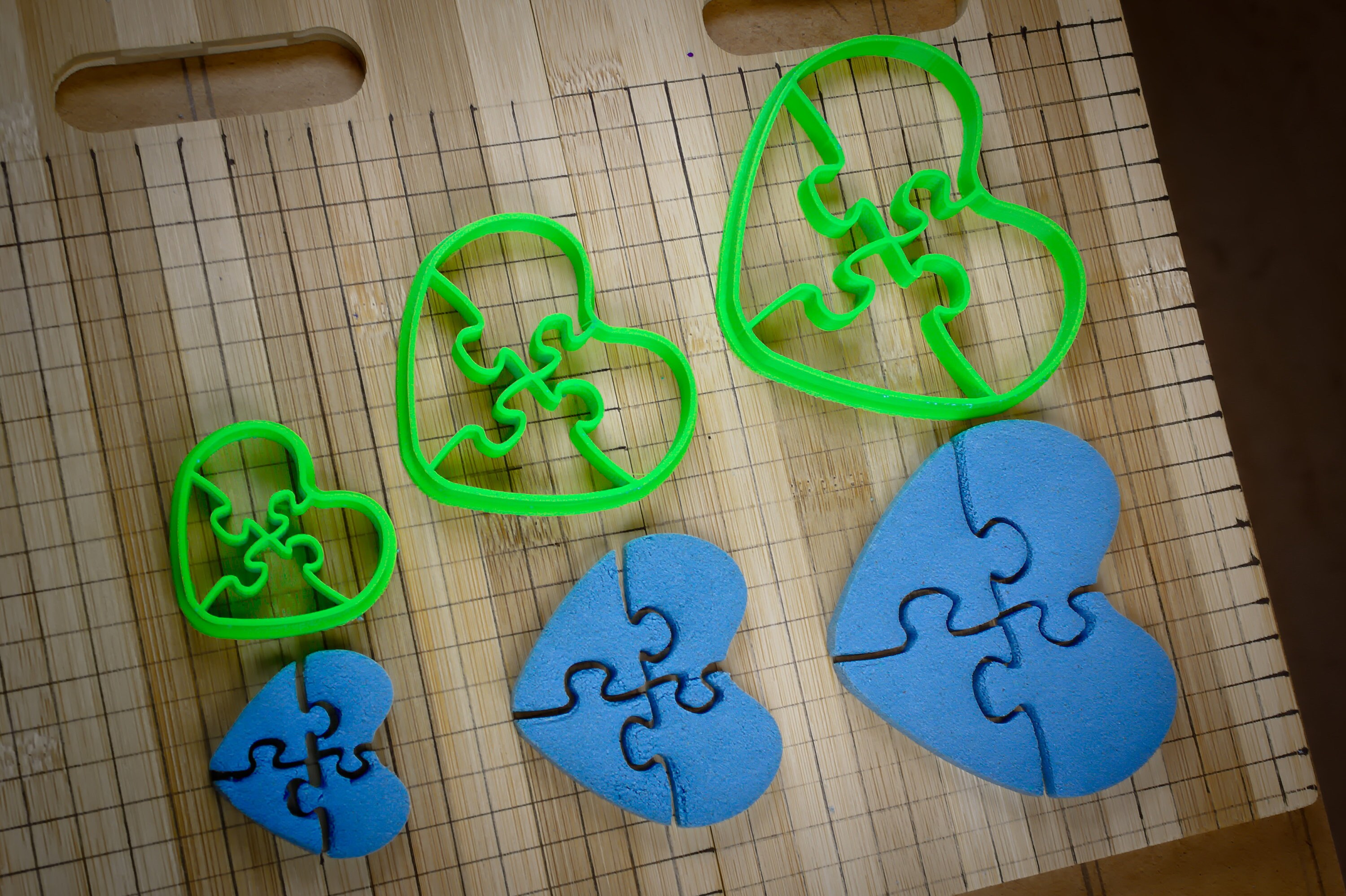 Puzzle Heart Full Cut Heart Into Four Pieces Complex Love - Etsy