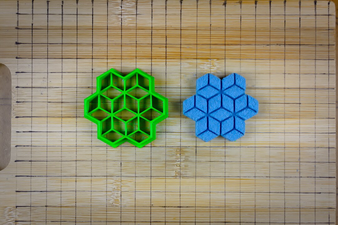 3D Cube Tessellation Cookie Cutter - Mosaic Tiles - Hexagon Pattern ...