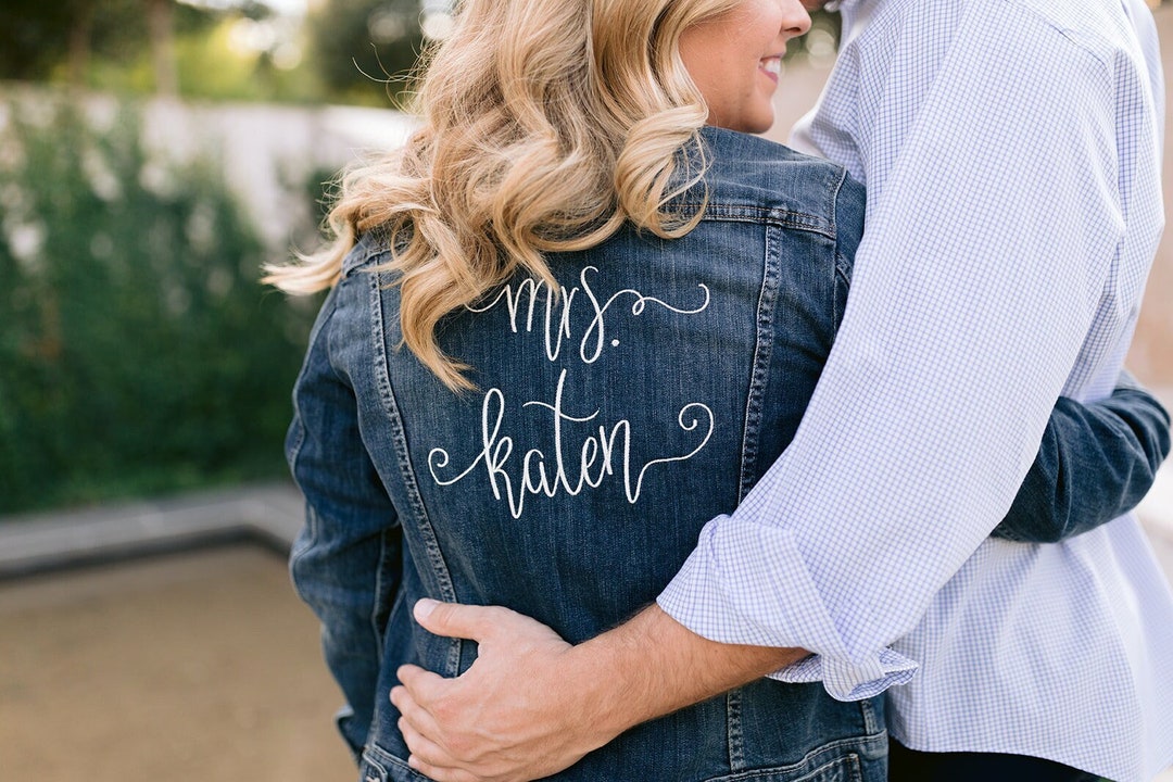 Personalized Bride Denim Jacket: Embroidered Bridal Jean Jacket - Etsy