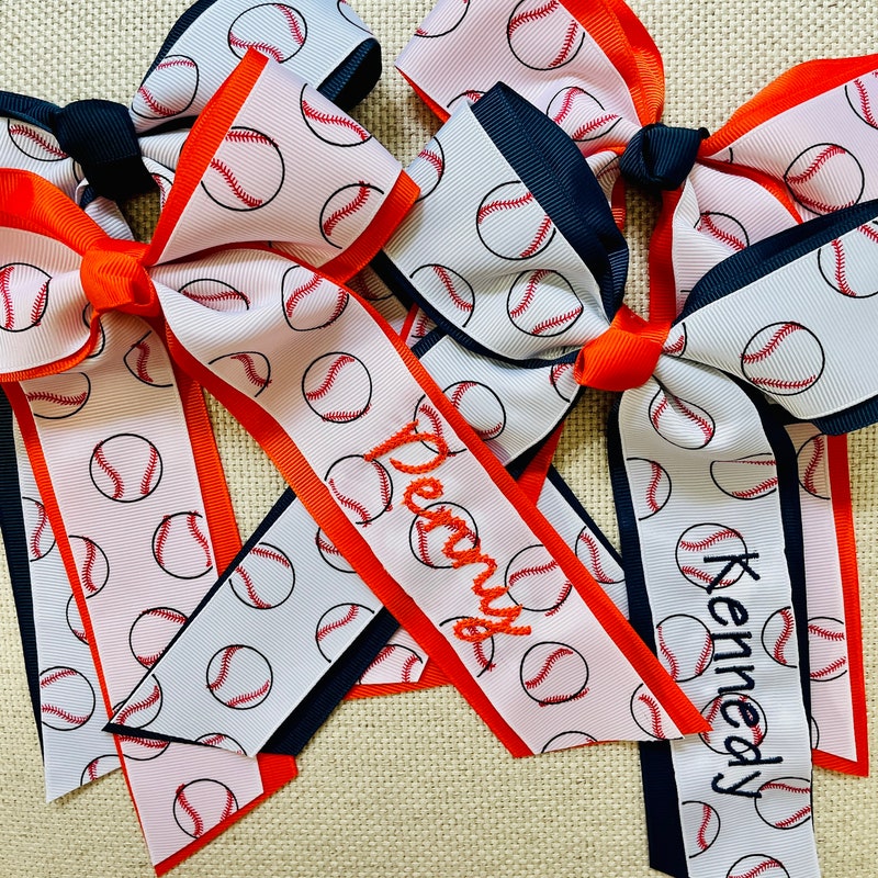 Baseball Hair Bows - Etsy