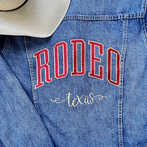 Rodeo Jean Jacket, Custom Embroidered Denim Jacket, Western Gift - Etsy