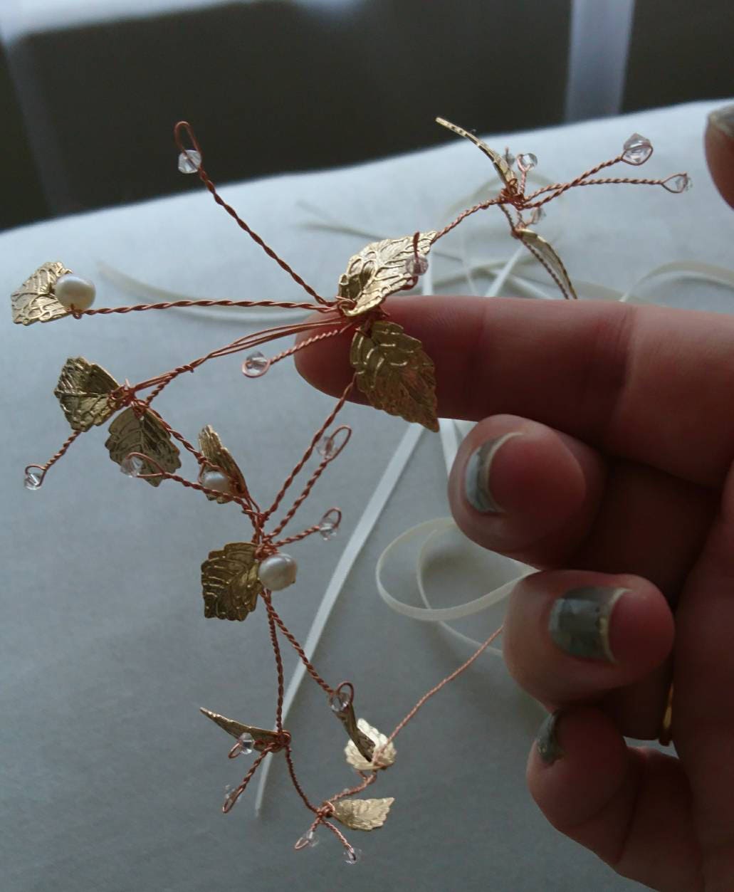 Gold Leaf Tiara Woodland Crown Rustic Wedding Hair - Etsy UK