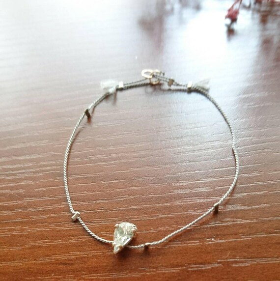 Silk Cord and Swarovski Bracelet Silk Cord Jewellery Rose Gold Beads Sparkly Bracelet Dainty Bracelet Elegant Bracelet Gift for Her Etsy
