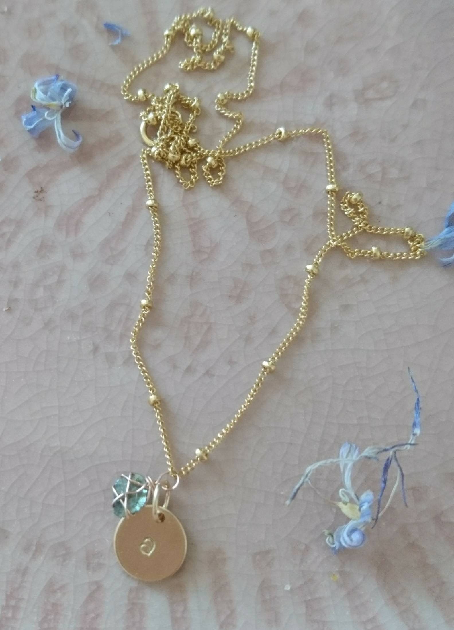 Tiny raw diamond slice necklace, personalised diamond charm on ...