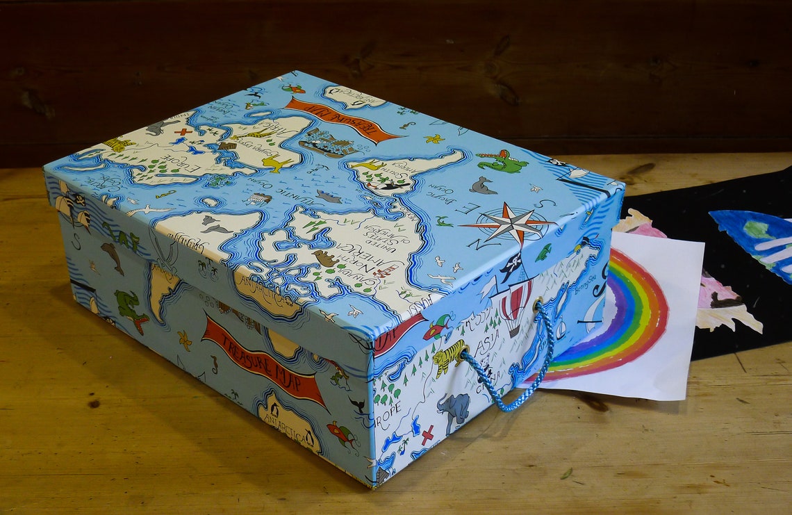 Children's Artwork Box Keepsake Box Artwork Storage - Etsy