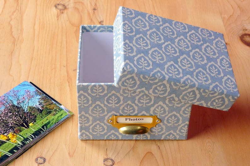 Handmade Photo Box: Fencott Dusky Blue Memory Keepsake - 6x4 & 7x5 - Etsy