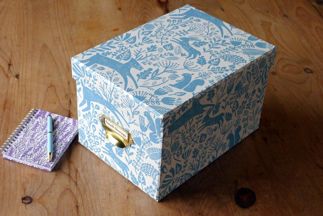 Handmade Small Storage Box: Shaker Nature Blue, Brass Handle - Etsy