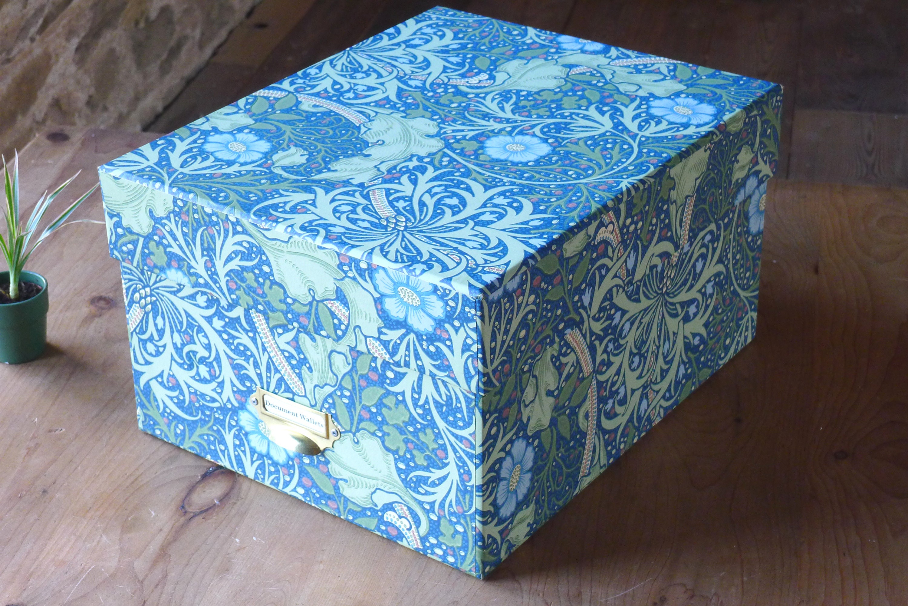 William Morris Document Wallet Box in Seaweed Design | Etsy UK