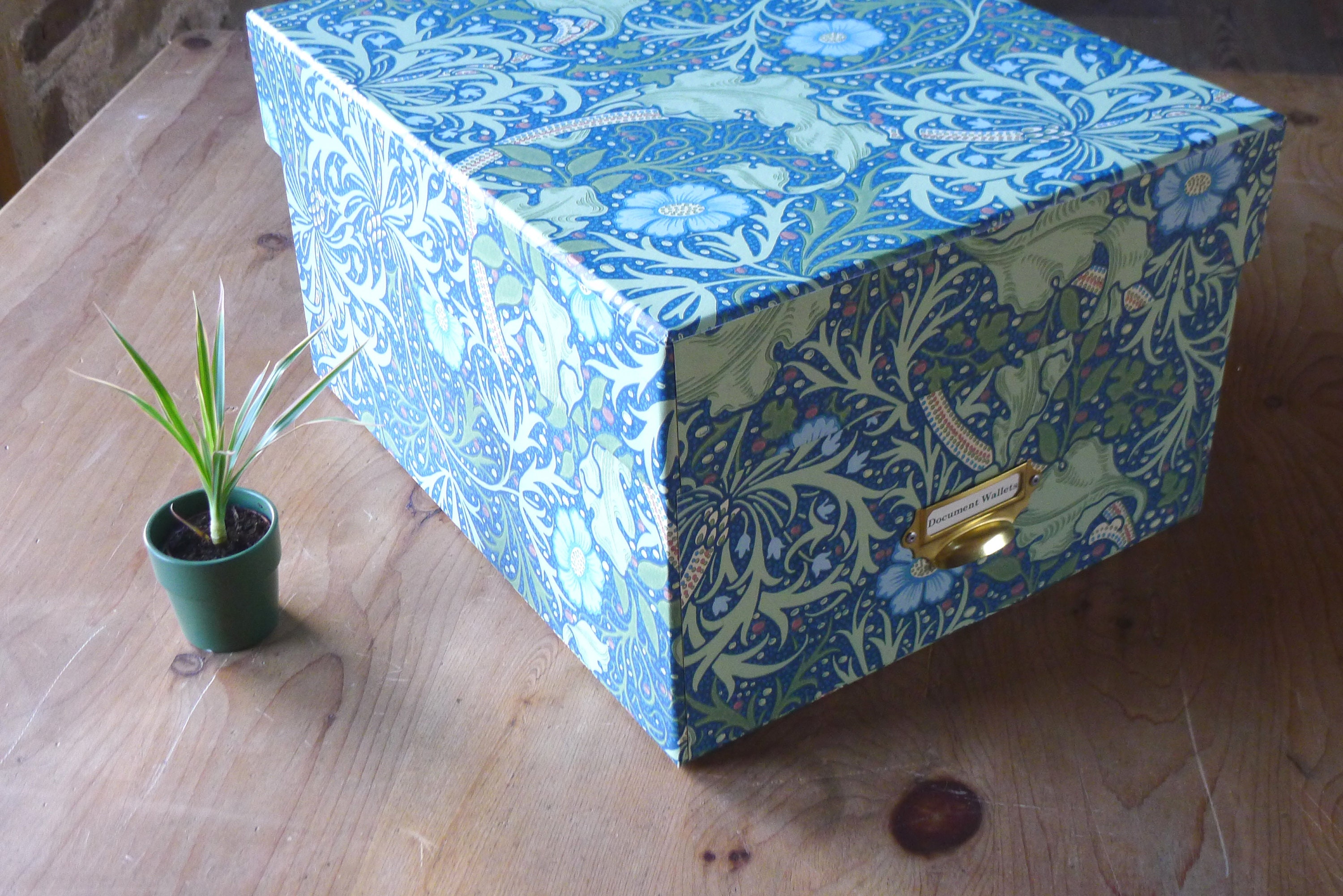 William Morris Document Wallet Box in Seaweed Design | Etsy