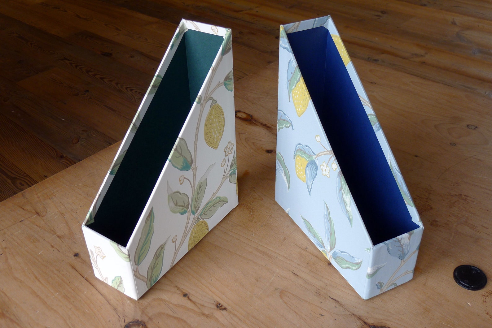 William Morris Magazine Holder: Lemons Aqua Handmade Stationery - Etsy