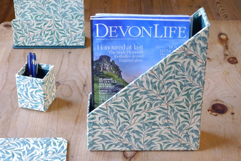 William Morris Magazine Holder in Willow Green Office - Etsy