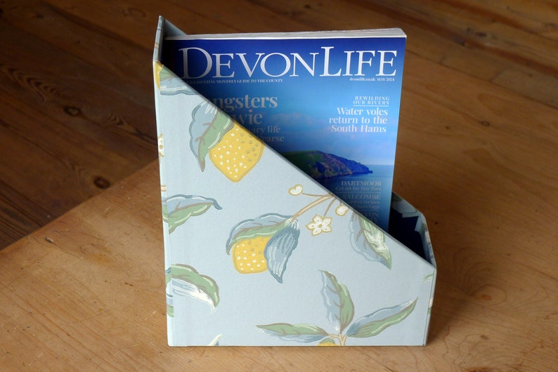 William Morris Magazine Holder: Lemons Aqua Handmade Stationery - Etsy