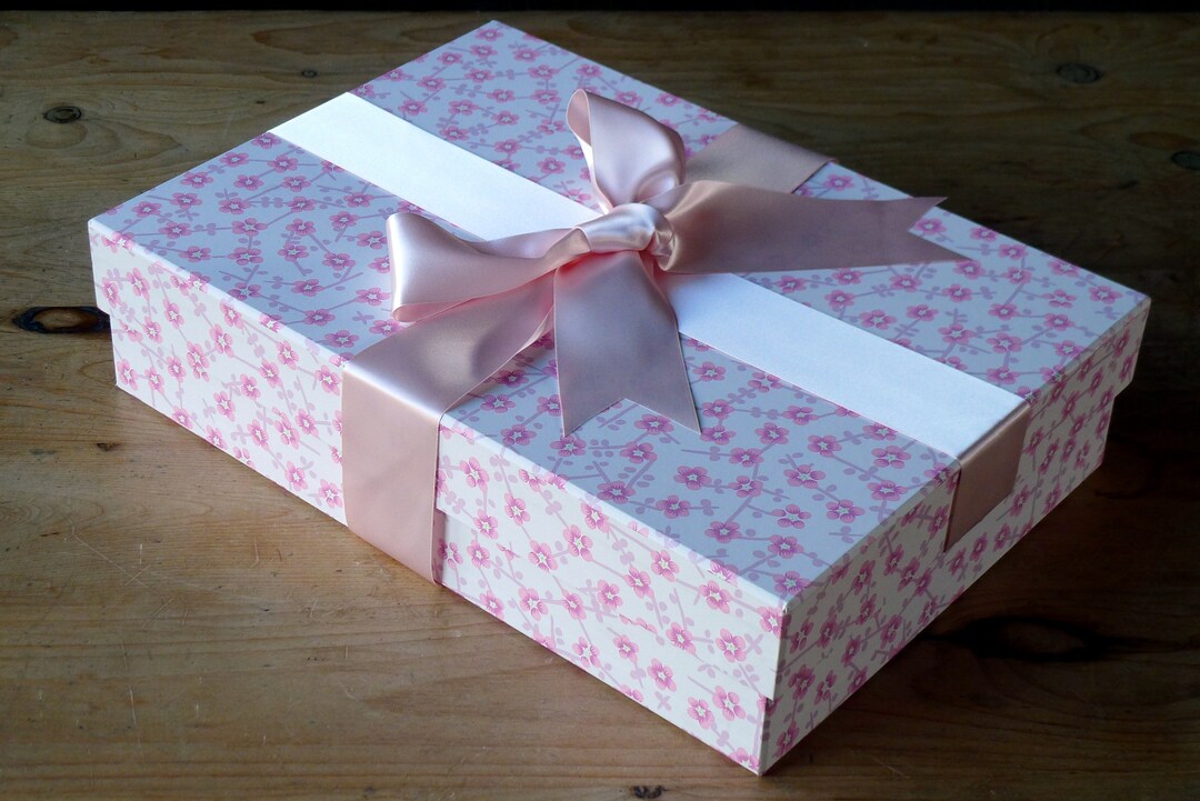 Christening Robe Box in Daisy Patch Pink | Keepsake Box to Protect ...