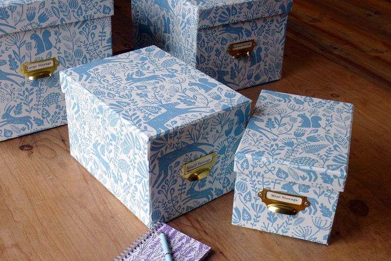 Handmade Small Storage Box: Shaker Nature Blue, Brass Handle - Etsy