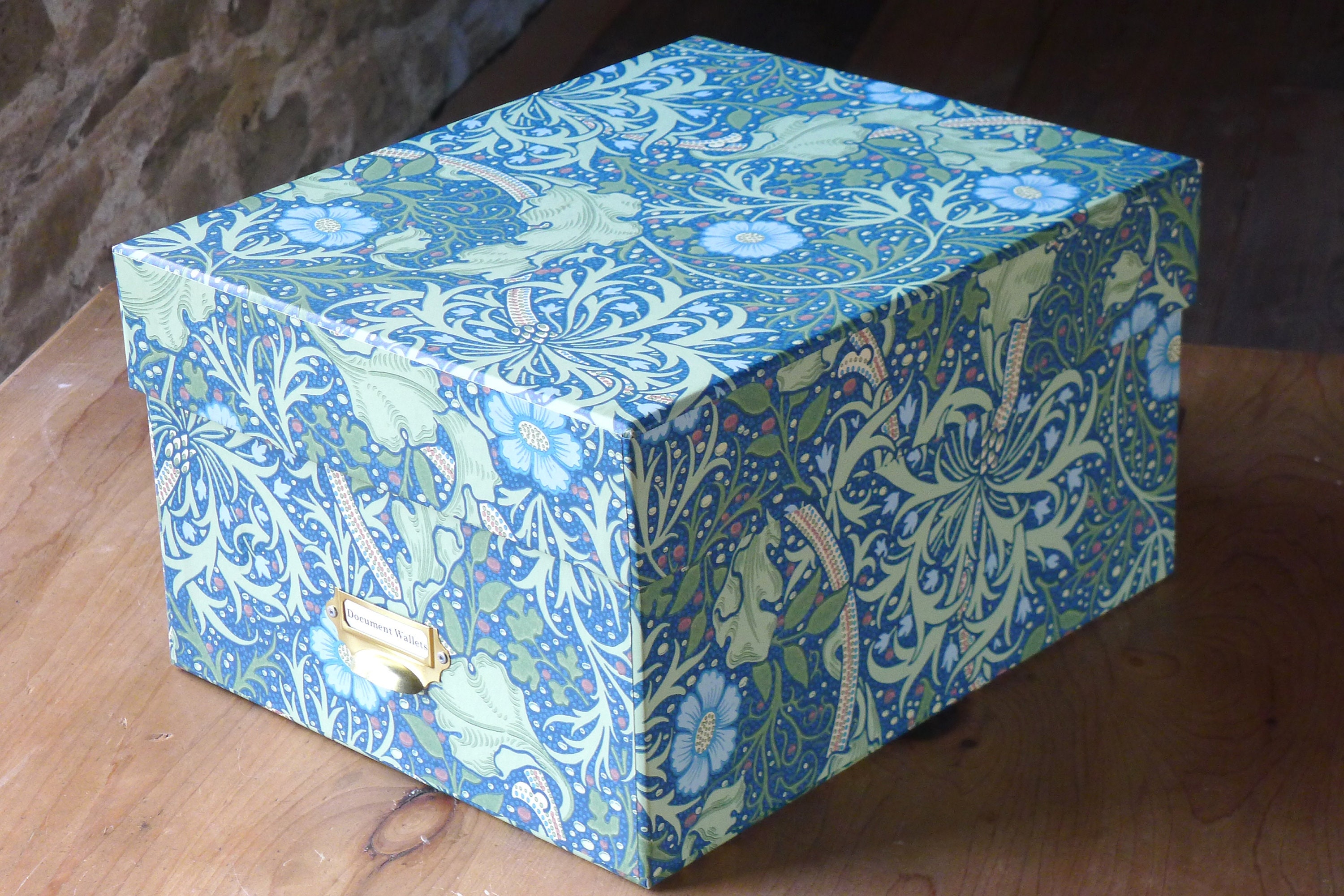 William Morris Document Wallet Box in Seaweed Design - Etsy UK