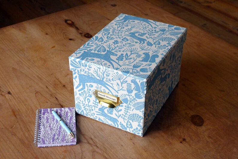 Handmade Small Storage Box: Shaker Nature Blue, Brass Handle - Etsy