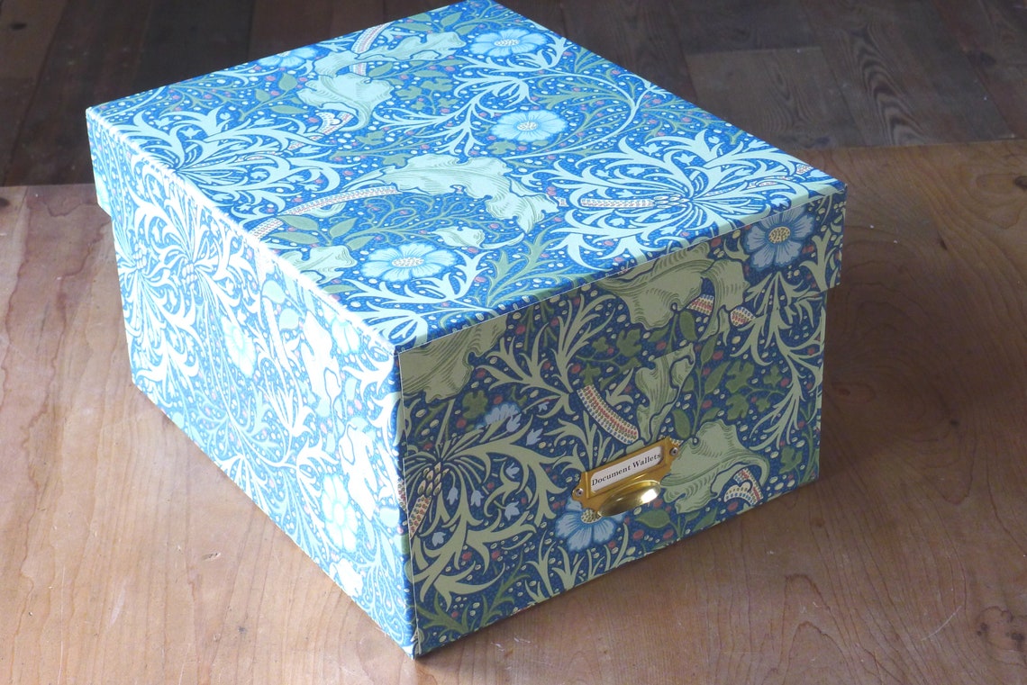 William Morris Document Wallet Box in Seaweed Design - Etsy UK