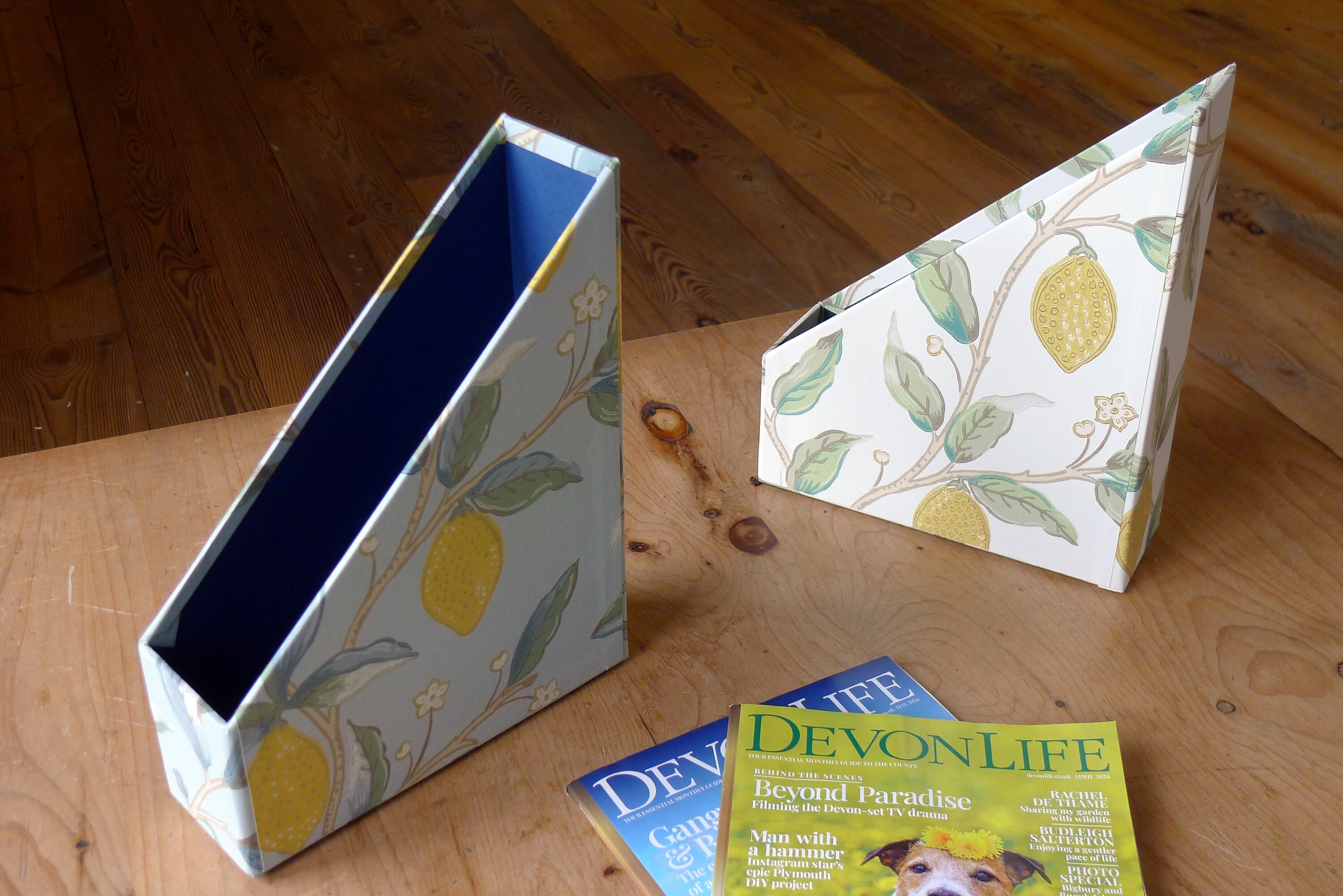 William Morris Magazine Holder: Lemons Aqua Handmade Stationery - Etsy