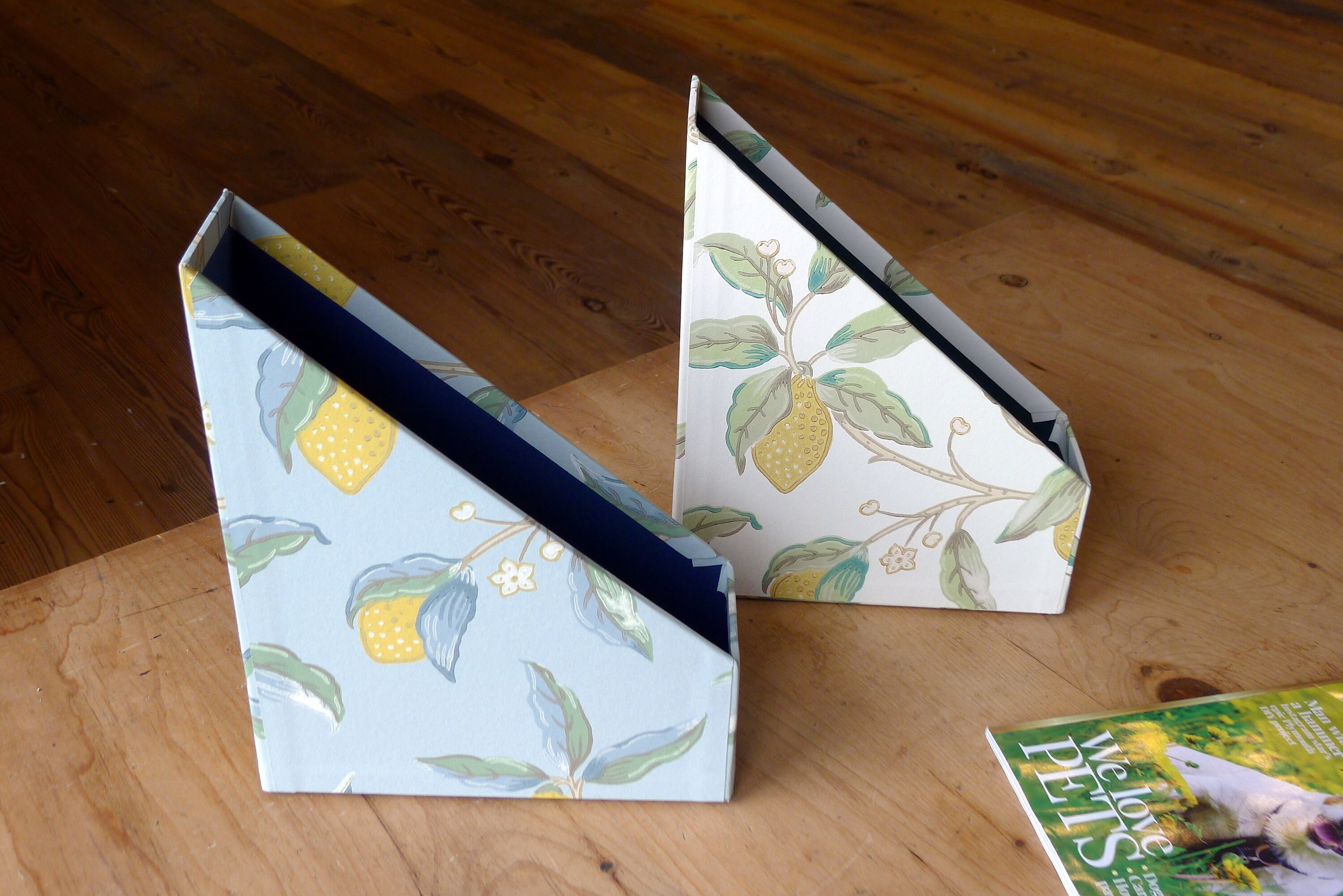 William Morris Magazine Holder: Lemons Aqua Handmade Stationery - Etsy