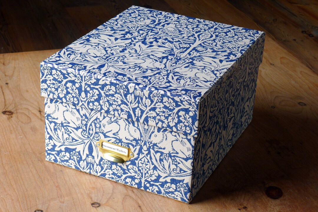 William Morris Document Wallet Box in Brer Rabbit | Handmade Storage ...