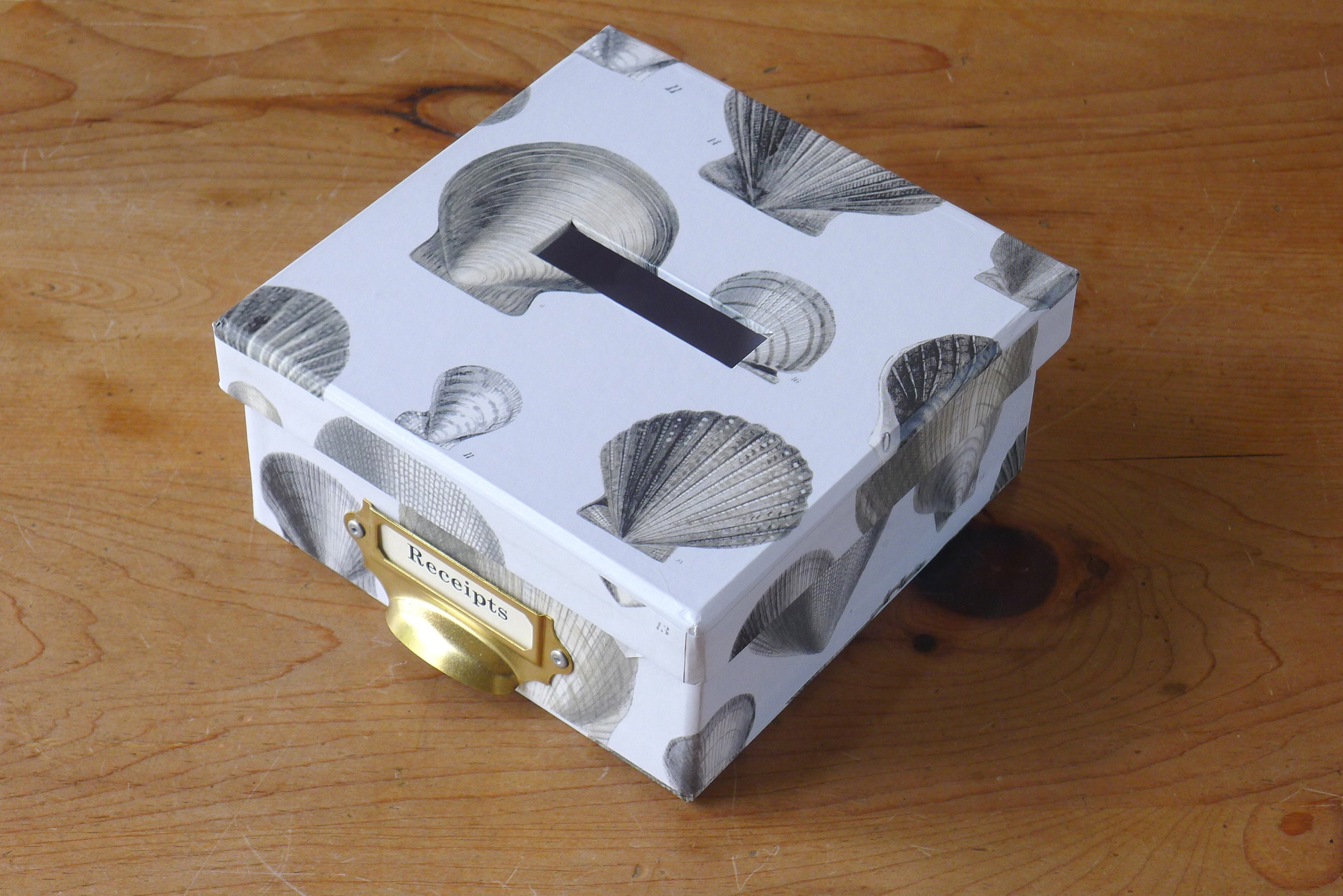 Receipt Box in Shells Designs Office Stationery & Home - Etsy Hong Kong