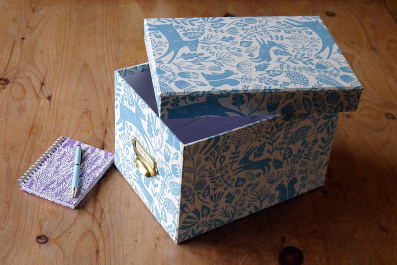 Handmade Small Storage Box: Shaker Nature Blue, Brass Handle - Etsy