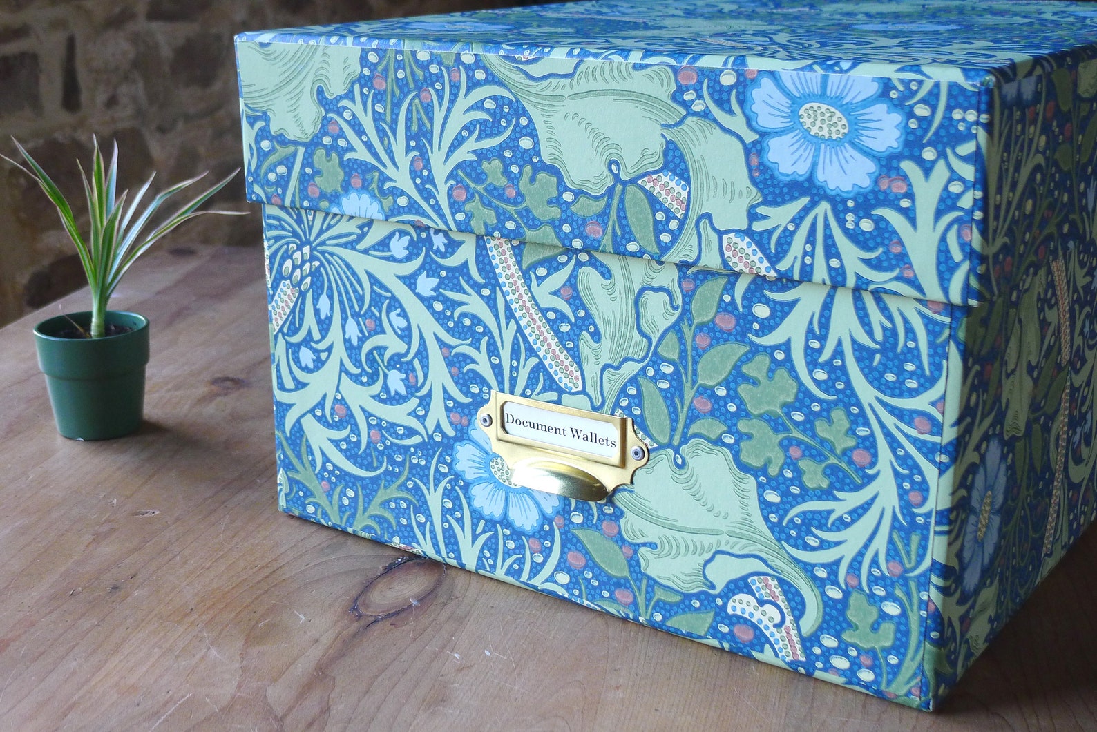 William Morris Document Wallet Box in Seaweed Design - Etsy UK