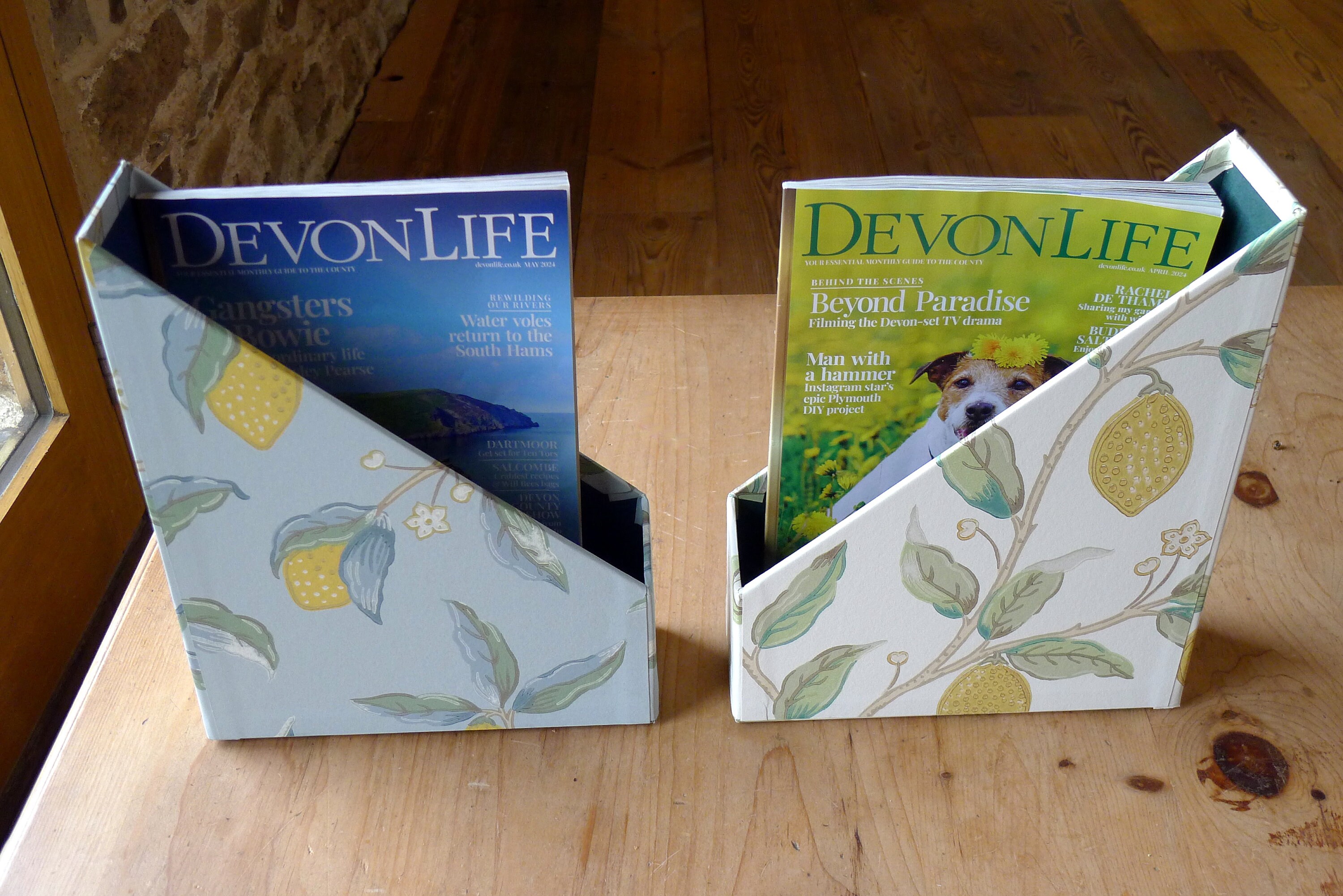 William Morris Magazine Holder: Lemons Aqua Handmade Stationery - Etsy