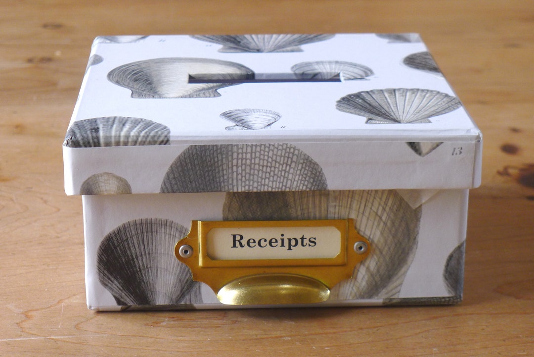 Receipt Box in Shells Designs - Office Stationery & Home Storage ...