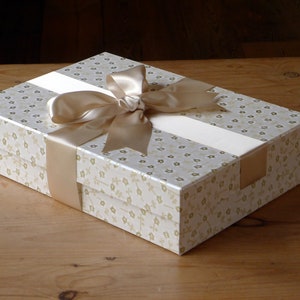 Christening Robe Box in Daisy Patch Oyster | Keepsake Box to Protect ...
