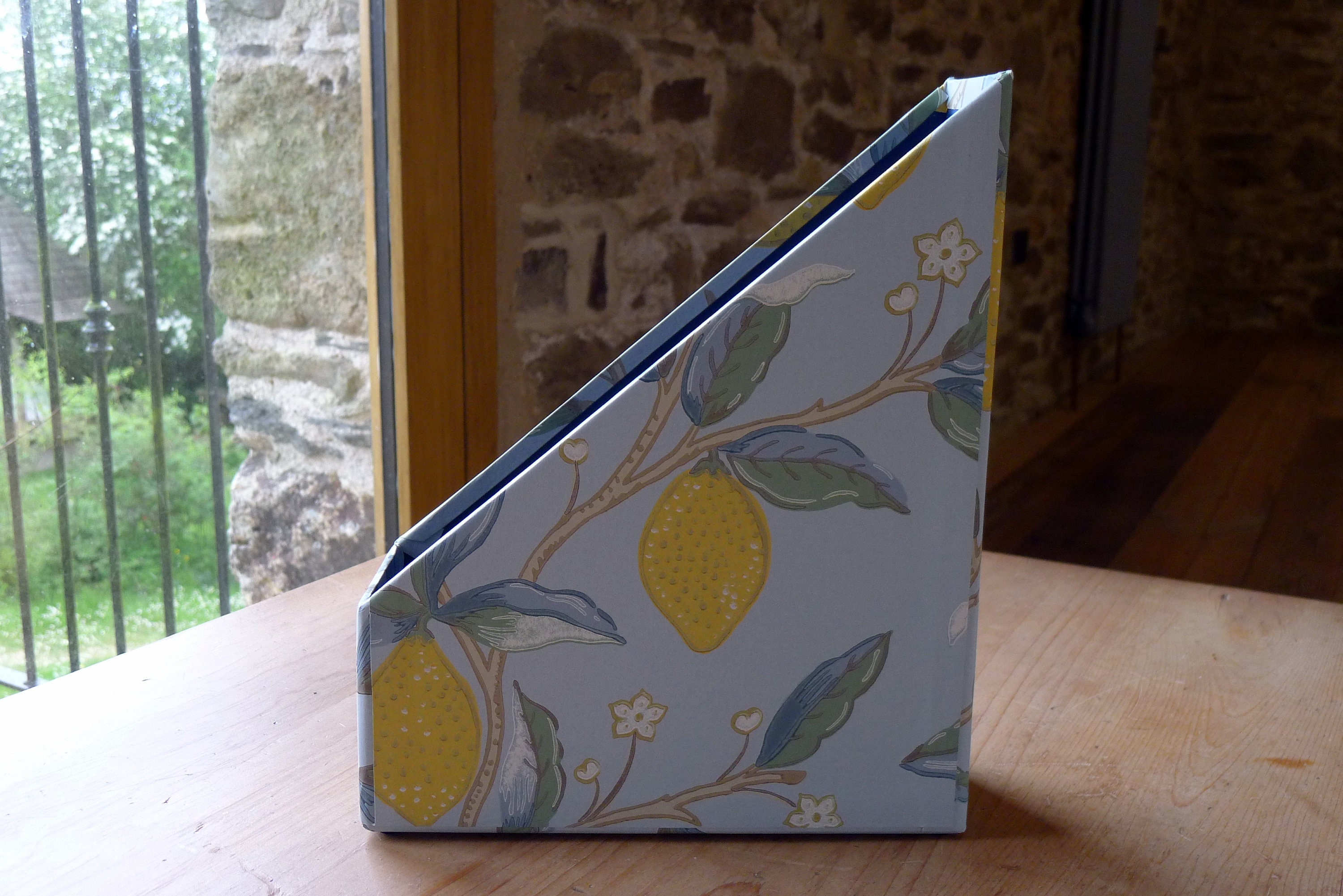 William Morris Magazine Holder: Lemons Aqua Handmade Stationery - Etsy