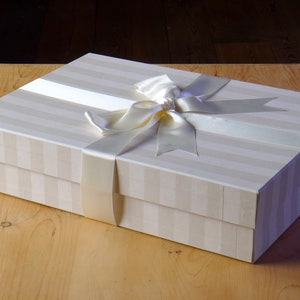 The Prom Dress Box in Aquila Stripe Cream | Handmade in England ...