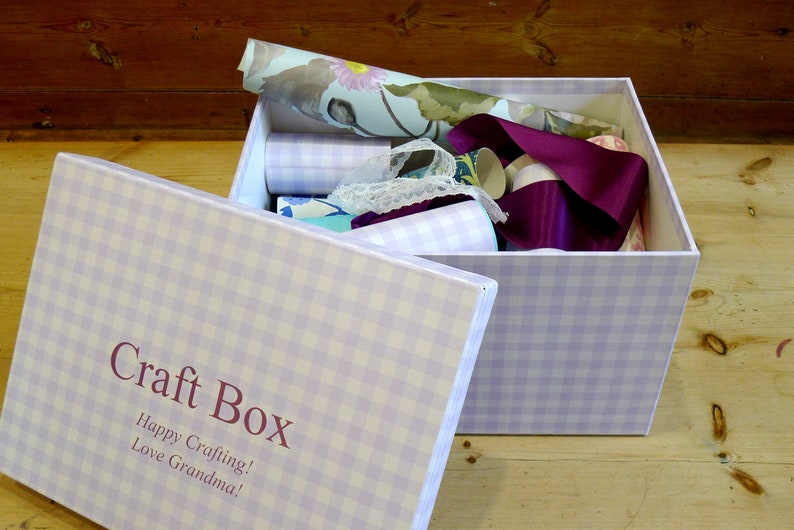 Craft Box Handmade Craft Box With Craft Supplies - Etsy