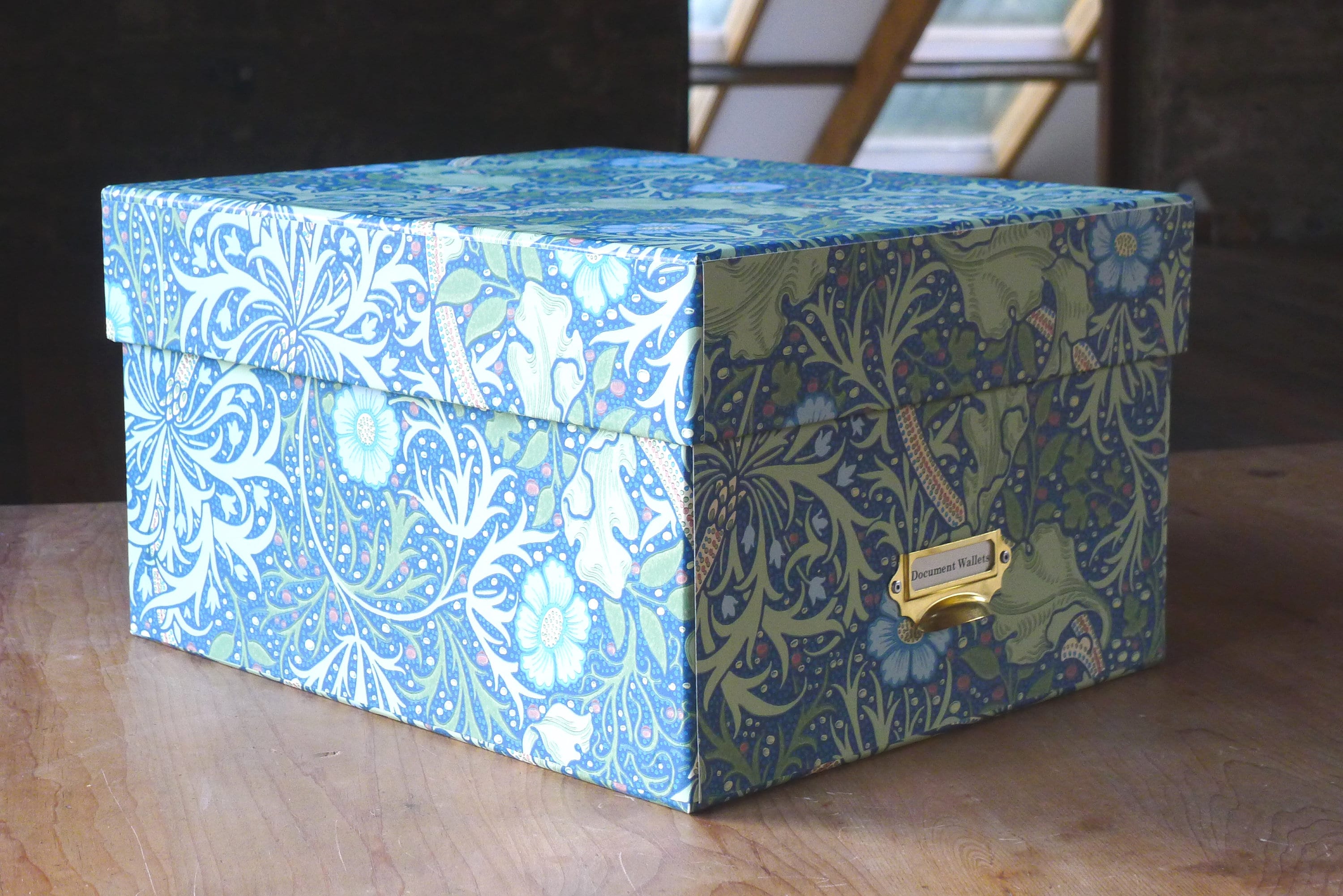 William Morris Document Wallet Box in Seaweed Design - Etsy UK