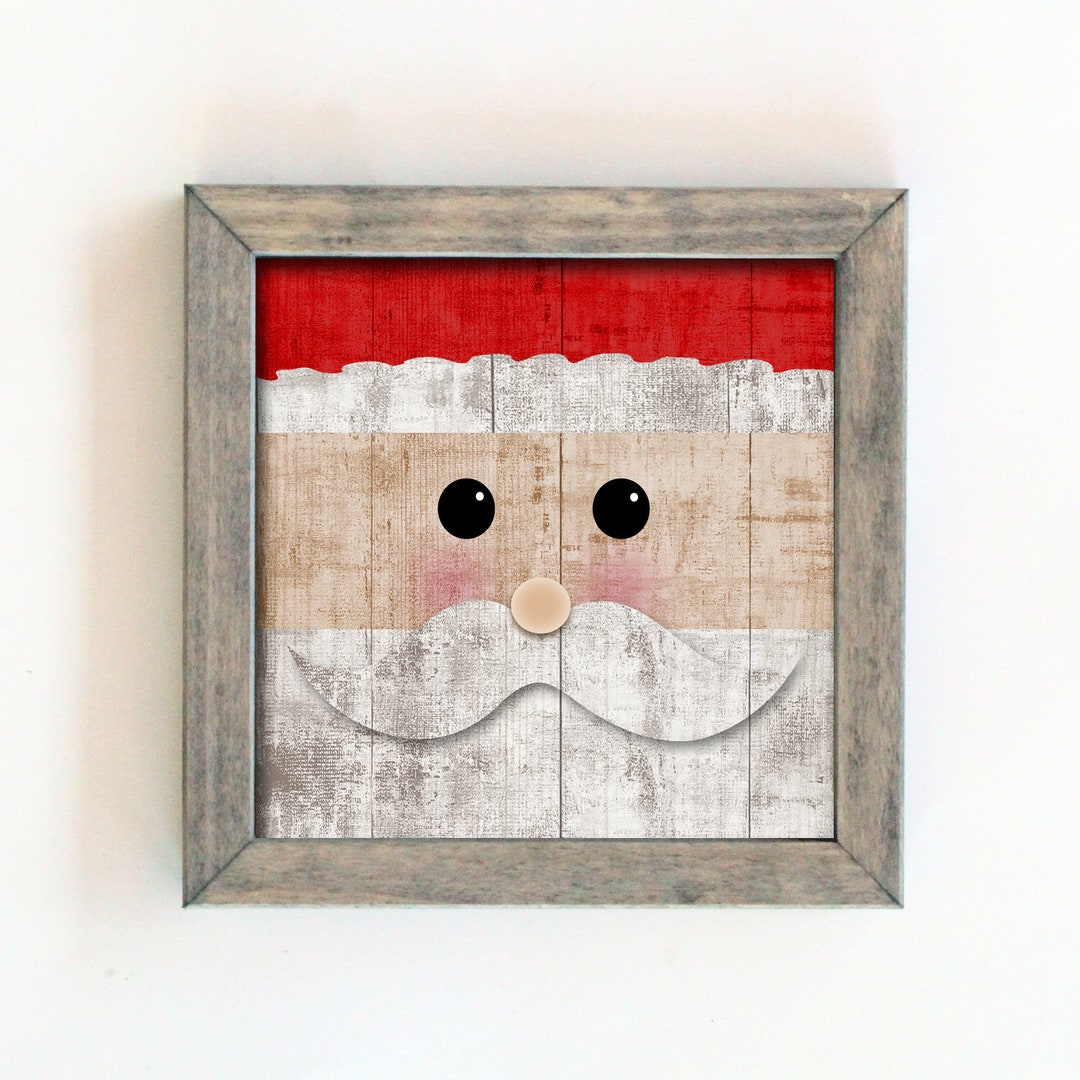 Christmas Sign Santa Sign Framed Sign Christmas Decor - Etsy