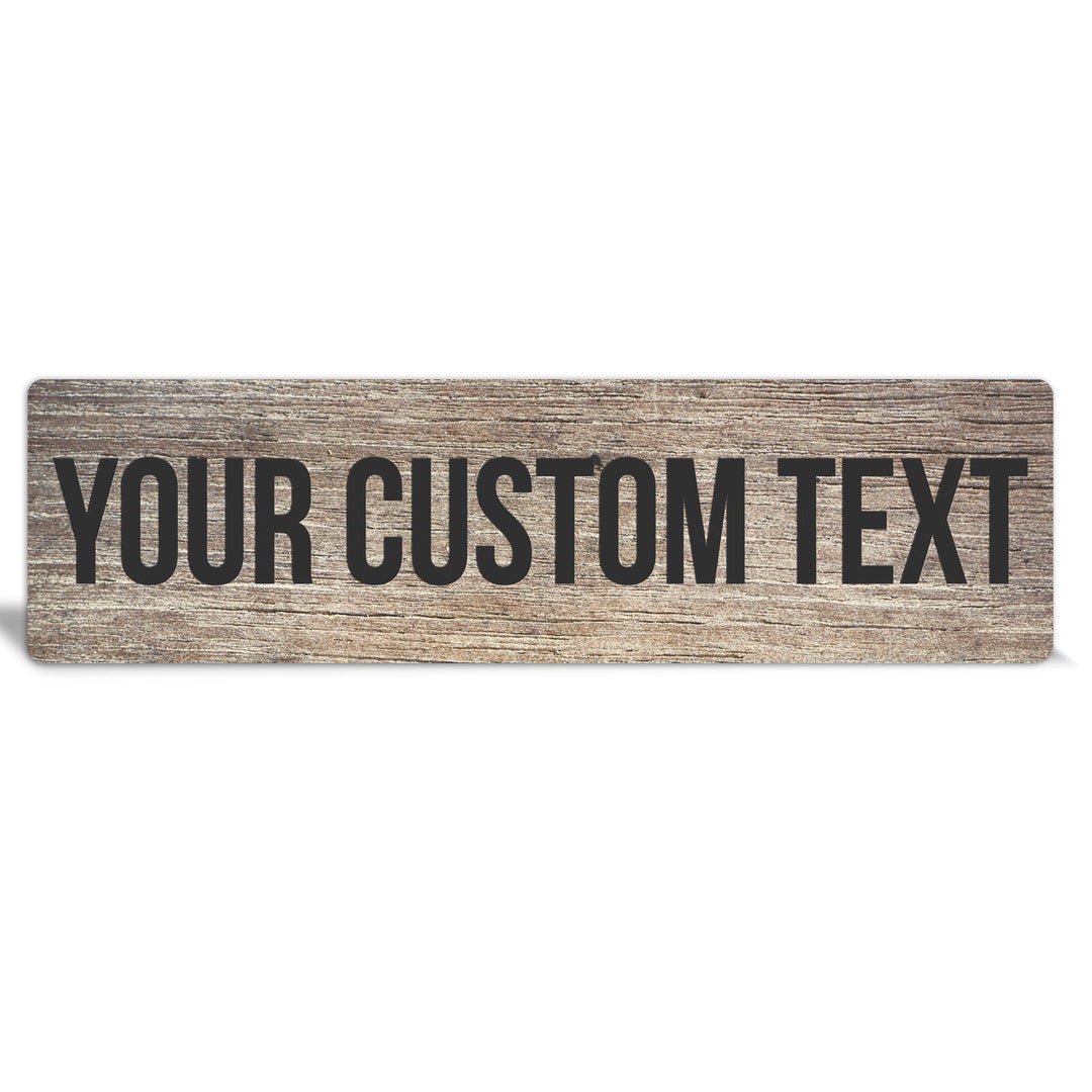 Faux Wood Metal Sign, Custom Metal Signs, Outdoor Sign, Cabin Sign ...