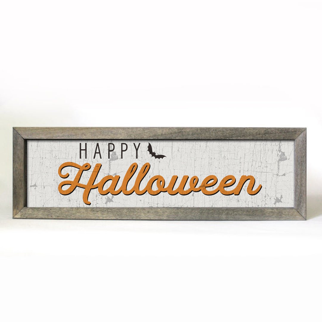Halloween Sign - Happy Halloween Sign - Framed Sign - Halloween Decor ...