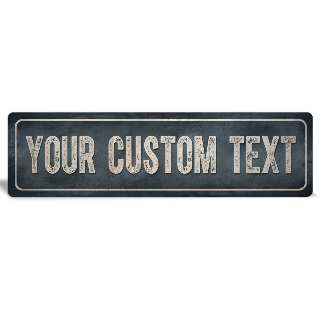 Custom Metal Sign, Dark Metal Sign With Border, Custom Sign, Outoor ...