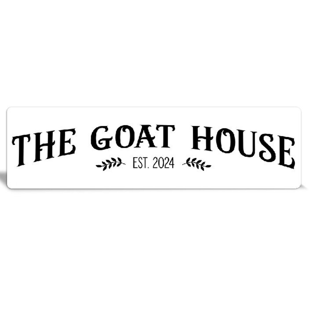 White Goat House Sign, Metal Goat Sign, Goat House Decor, Goat House ...