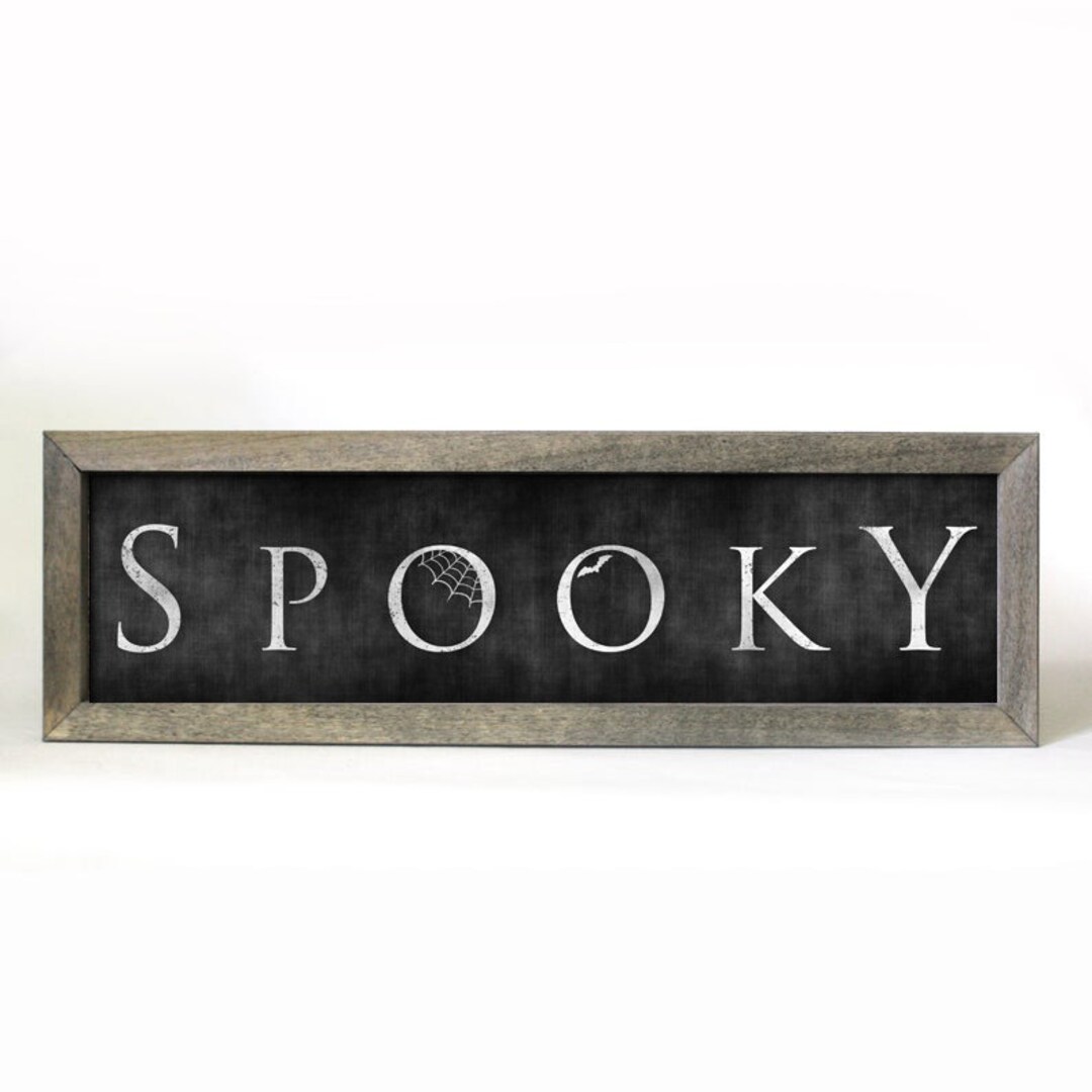 Spooky Halloween Sign - Spooky Sign - Framed Sign - Halloween Decor ...