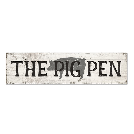 Pig Pen Sign PIG PEN Vintage Aluminum Street Sign Pigsty Farm Farmer