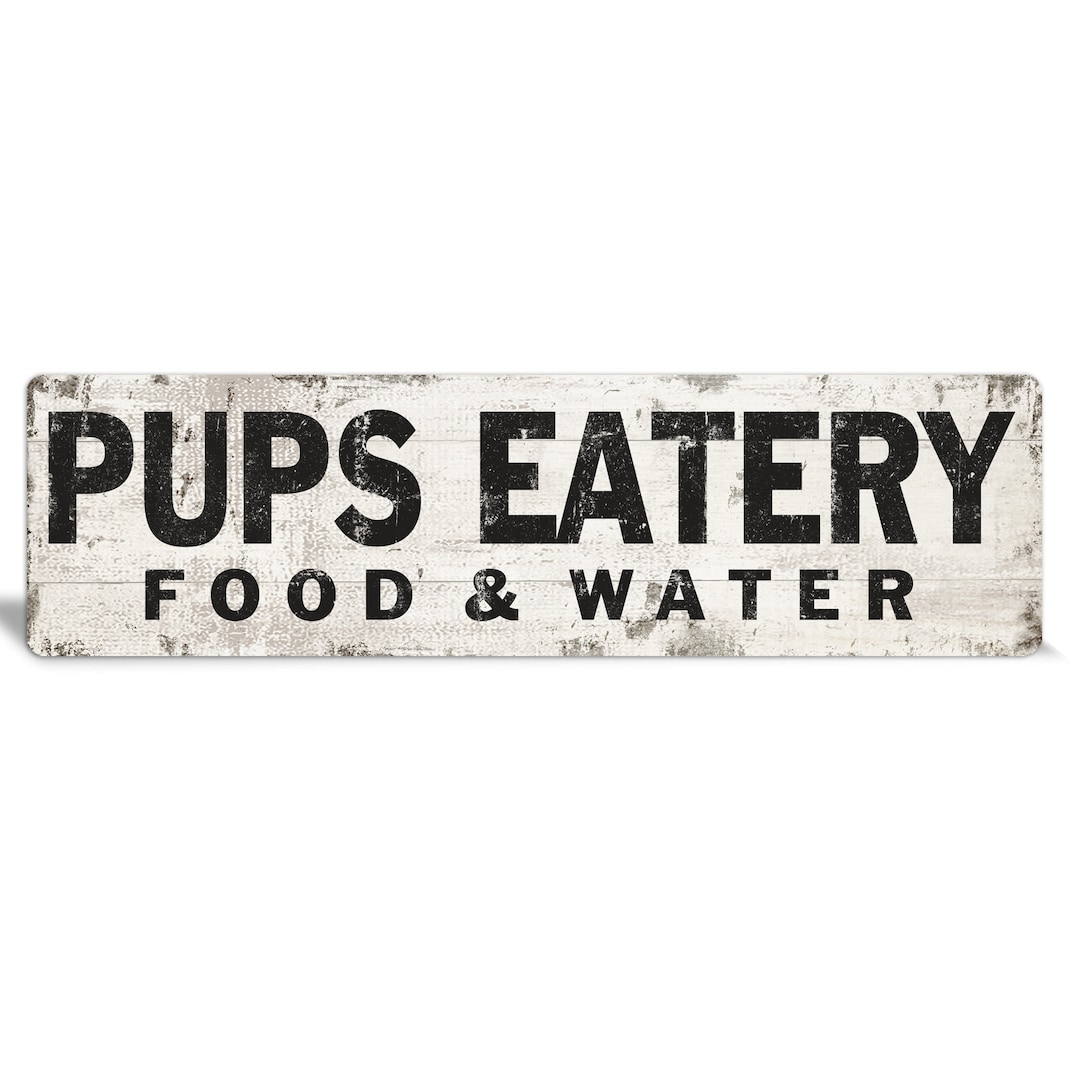 Rustic Pup's Eatery Metal Sign: Dog Food & Water Station Decor - Etsy