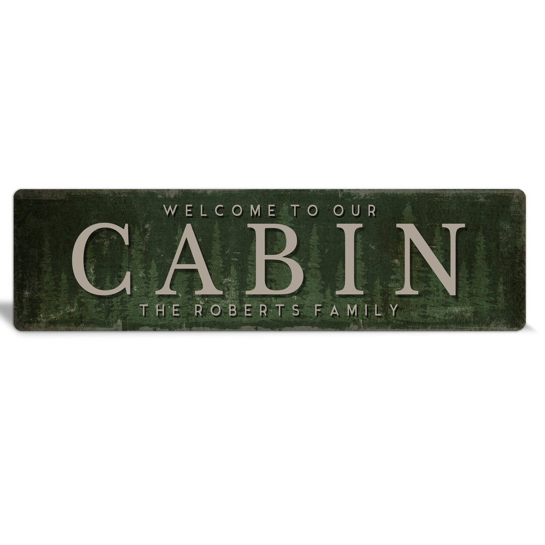 Cabin Sign - Metal Cabin Sign - Personalized Sign - Nature Lovers Decor ...